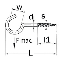 DELTAFIX Schroefhaak 50 mm zwart, 4 stuks kopen! | HORNBACH