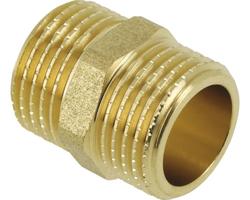 BONFIX Draad messing dubbele nippel, 1/4 BONFIX Draad messing dubbele nippel, 1/4