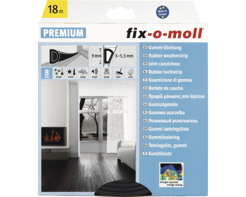 FIX-O-MOLL Premium rubber tochtband zelfklevend zwart 6mm x 18m kopen ...